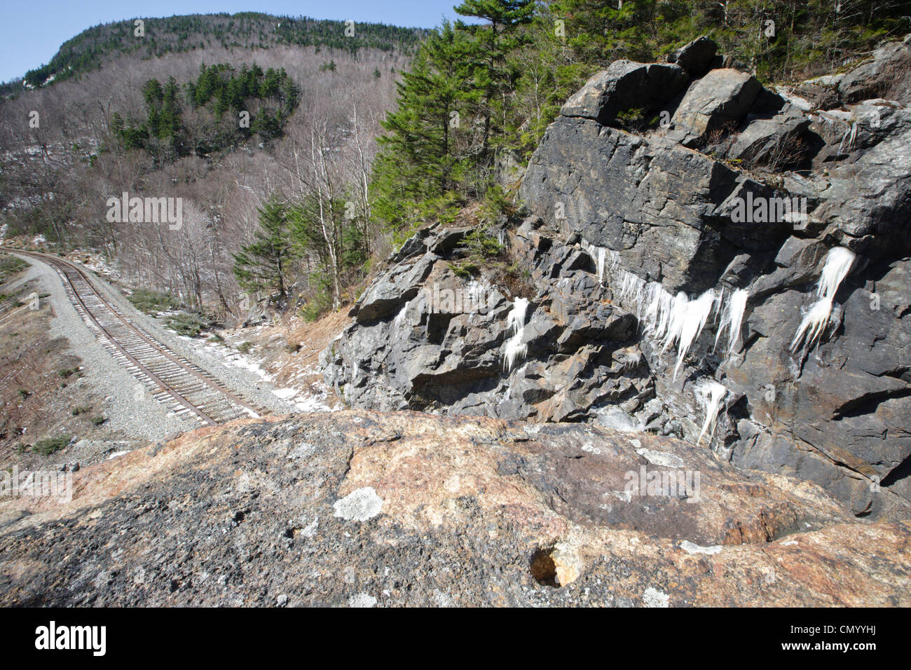 Crawford Notch State Park - Looking east from the “The Gateway” along ...