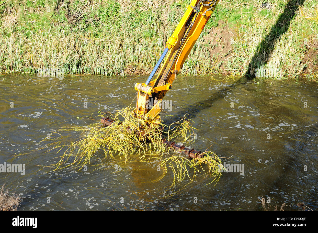 Dredging River In Lincolnshire England Stock Photo - Alamy