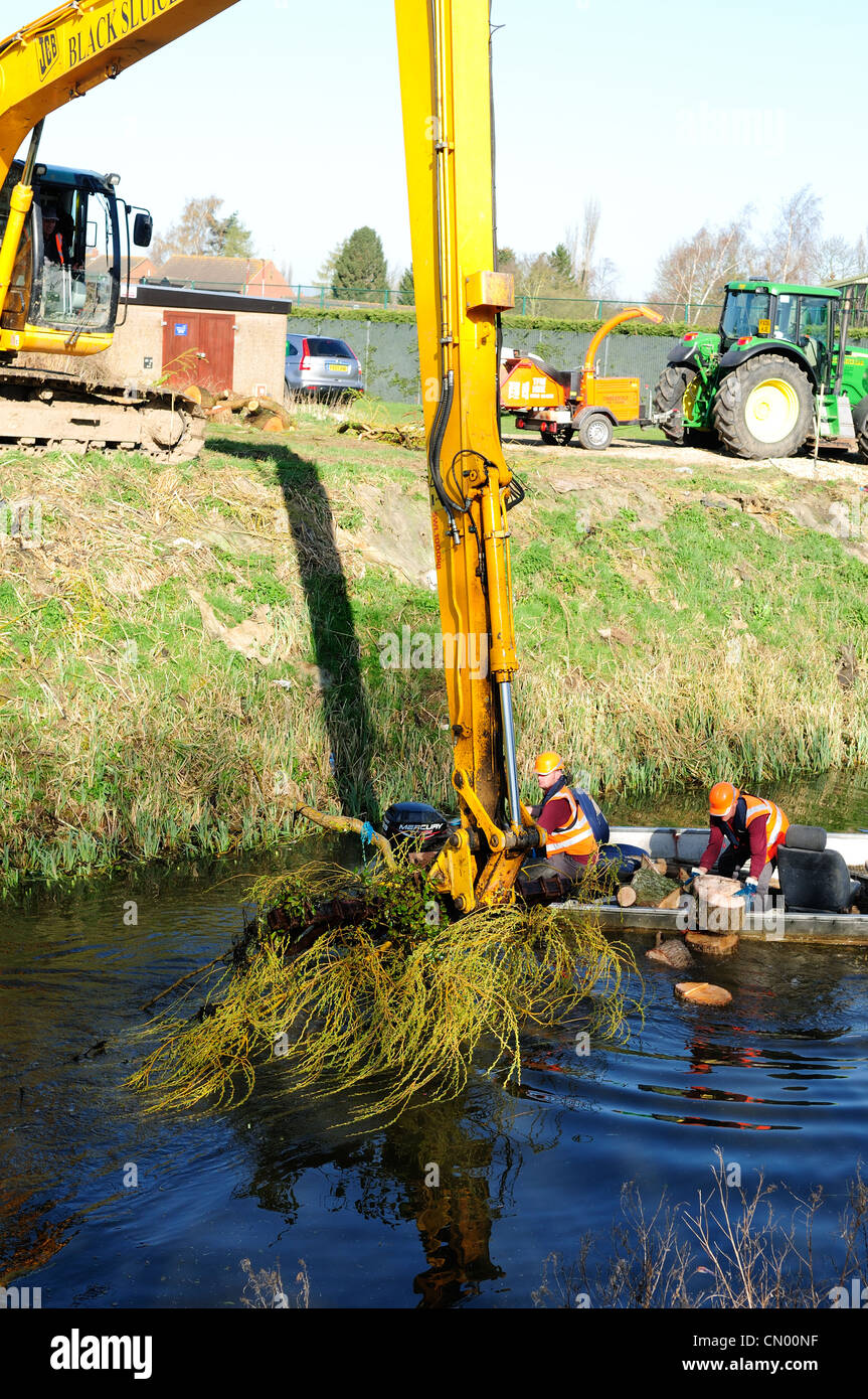 Dredging River In Lincolnshire England Stock Photo - Alamy