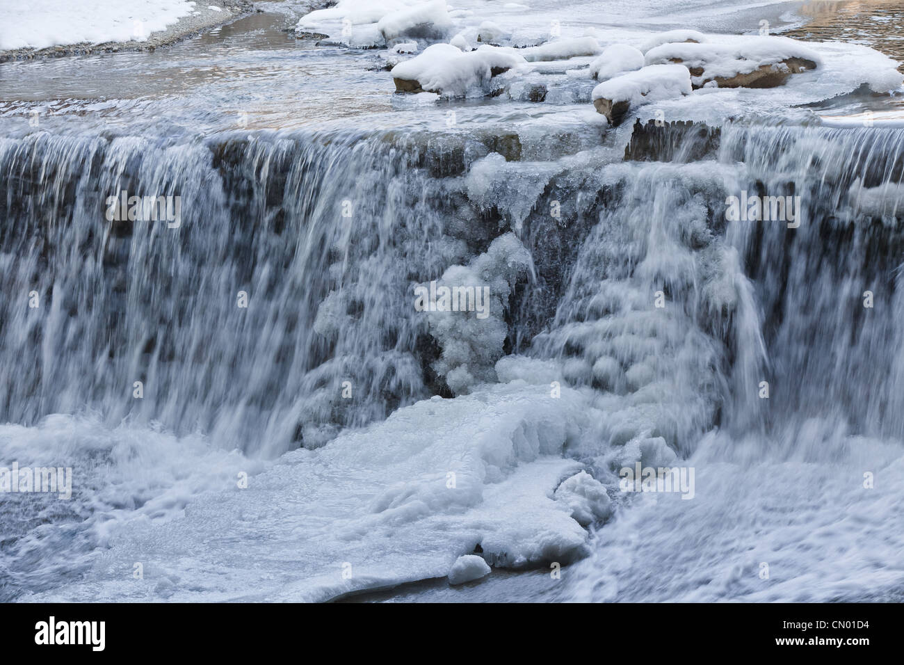 waterfall in winter Stock Photo - Alamy
