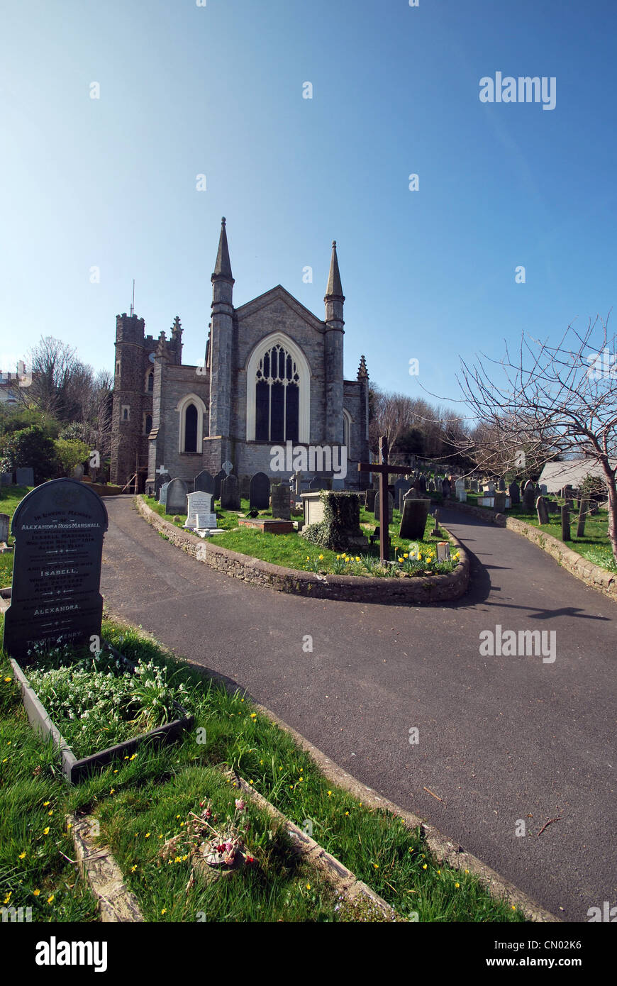 St Mary's Church and graveyard in Appledore North Devon Stock Photo - Alamy