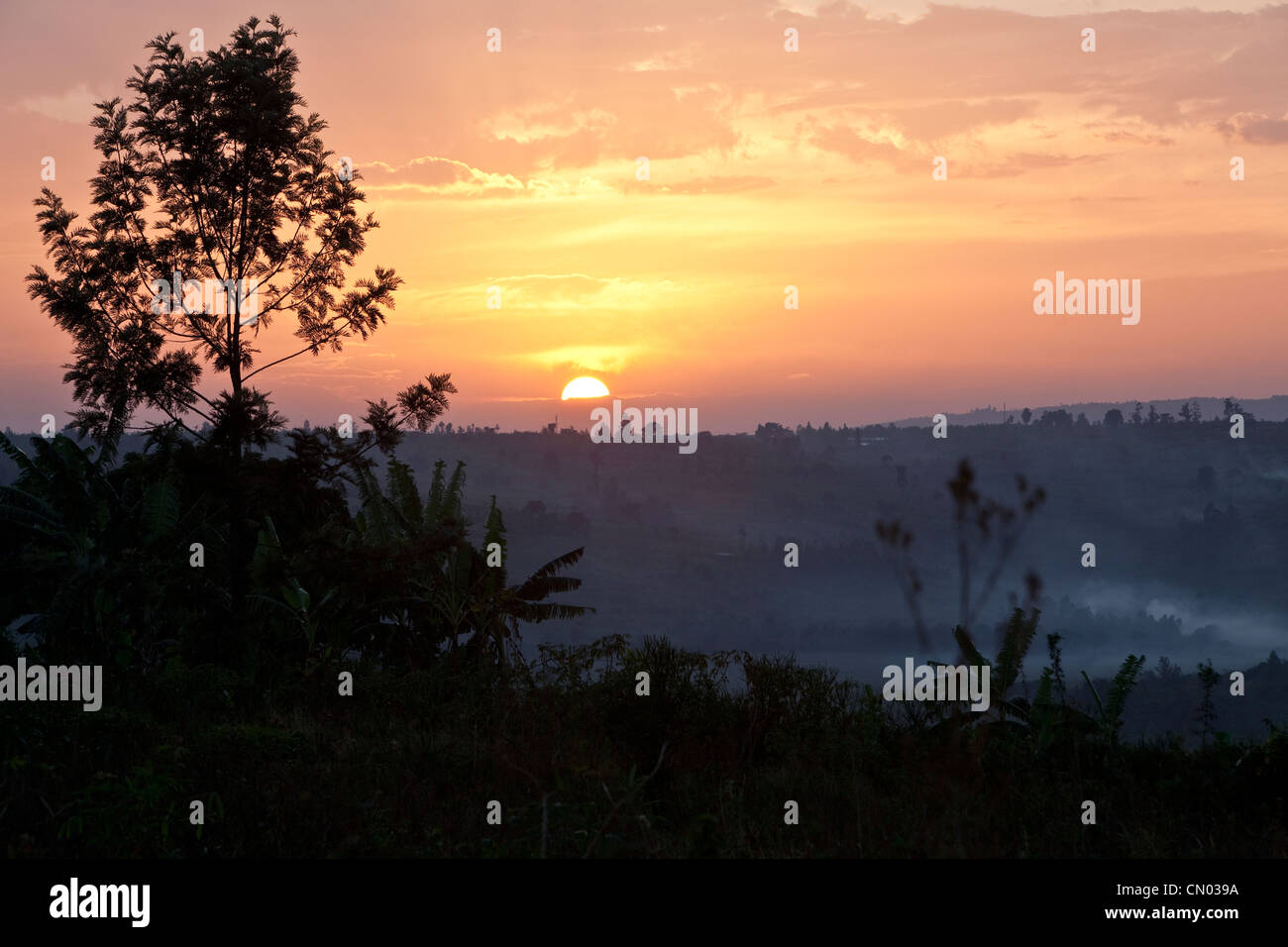 Rwanda Sunset, East Africa Stock Photo - Alamy