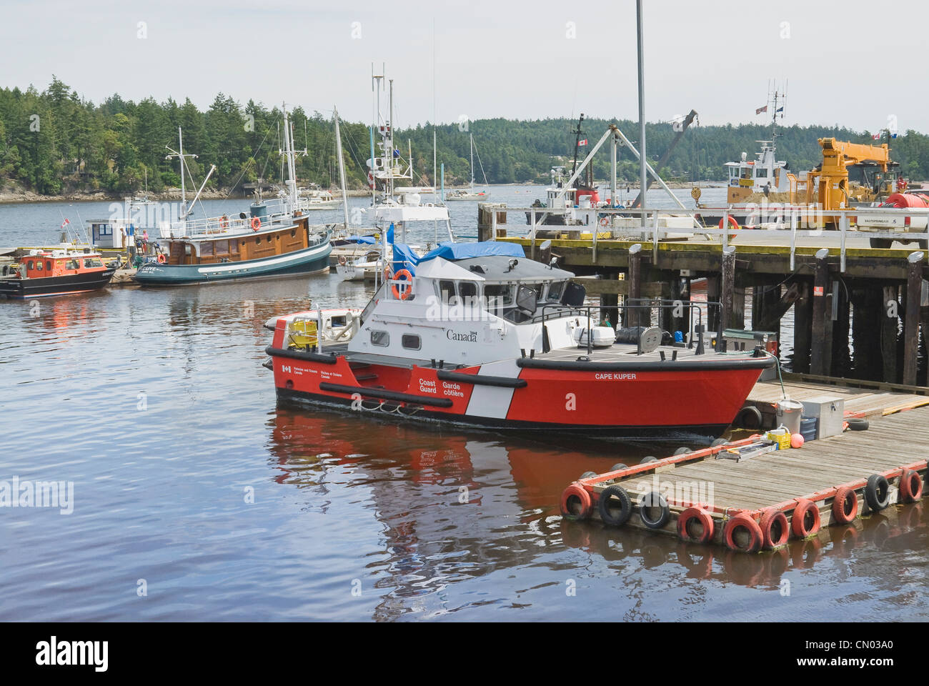 Canadian Coast Guard vessel 'Cape Kuper' at Dock, Gulf Islands, Salt ...