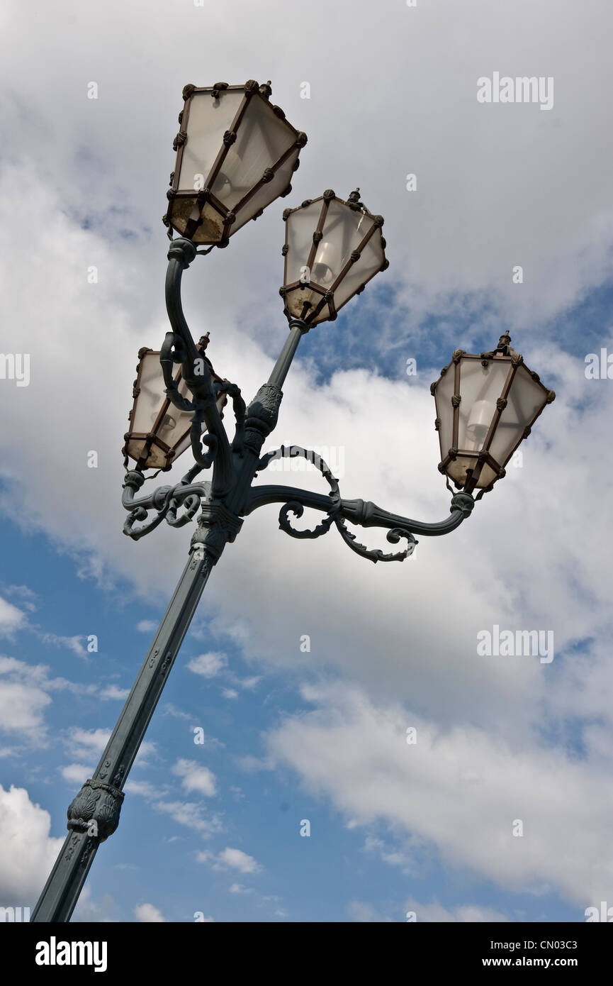 An angular shot of a light post in Austria Stock Photo - Alamy