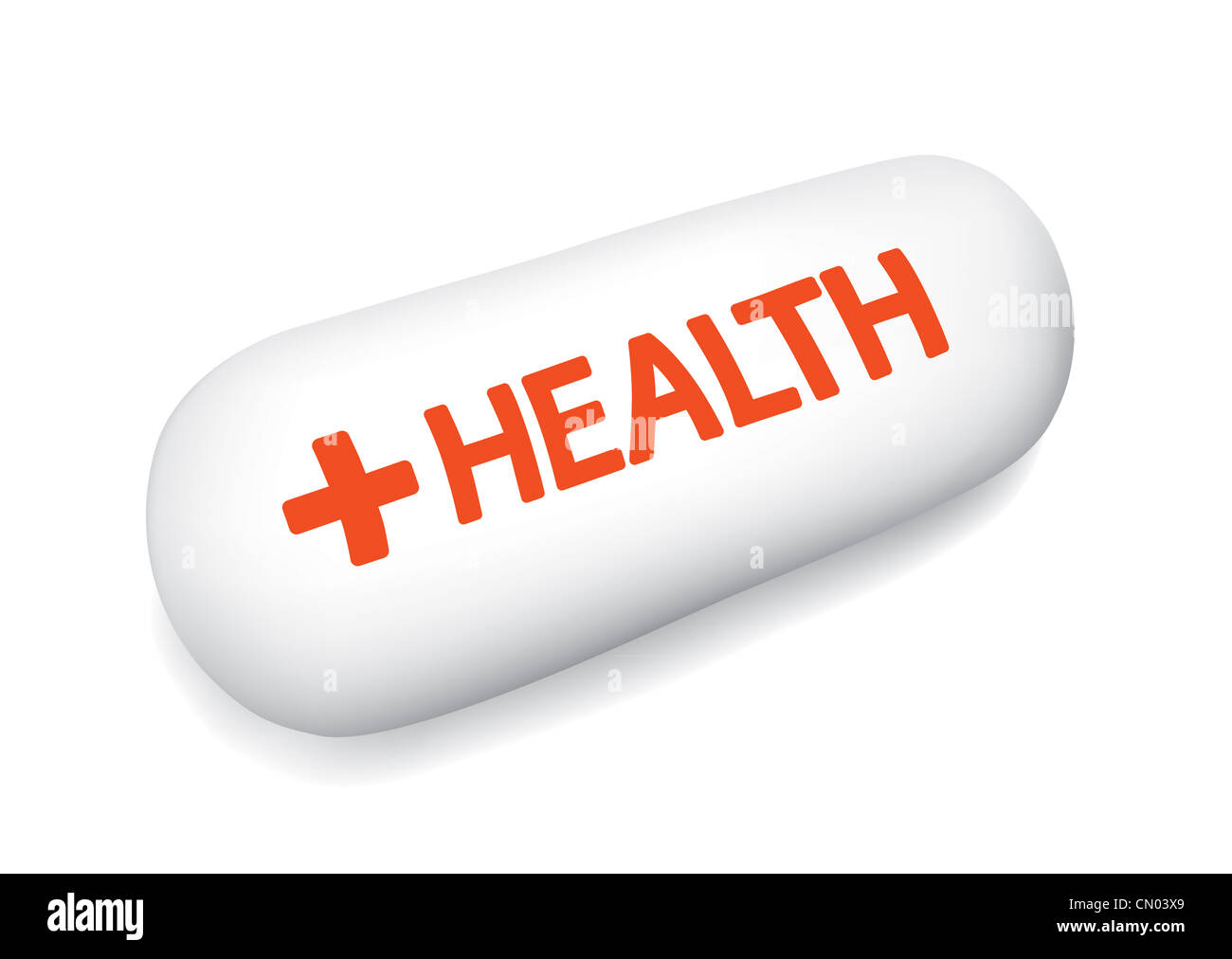 White Medical Tablet With Health Word on White Background Stock Photo ...