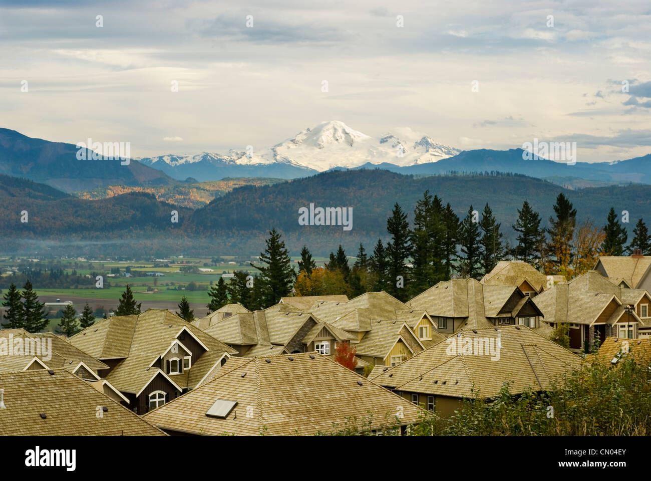 View of The Fraser Valley at Abbotsford, showing Eagle Mountain ...