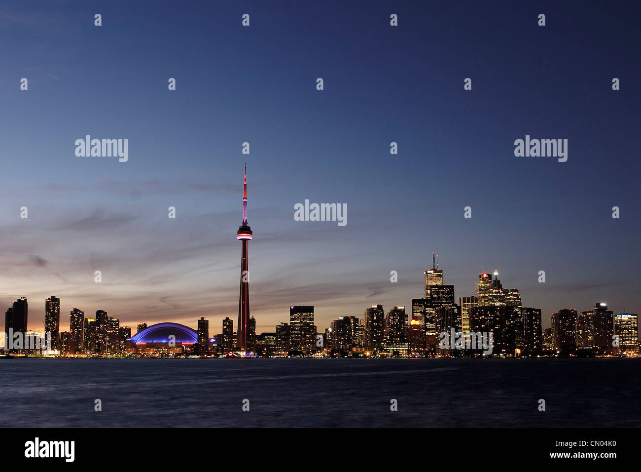 Toronto Skyline at Dusk from Toronto Island, Toronto, Ontario Stock ...