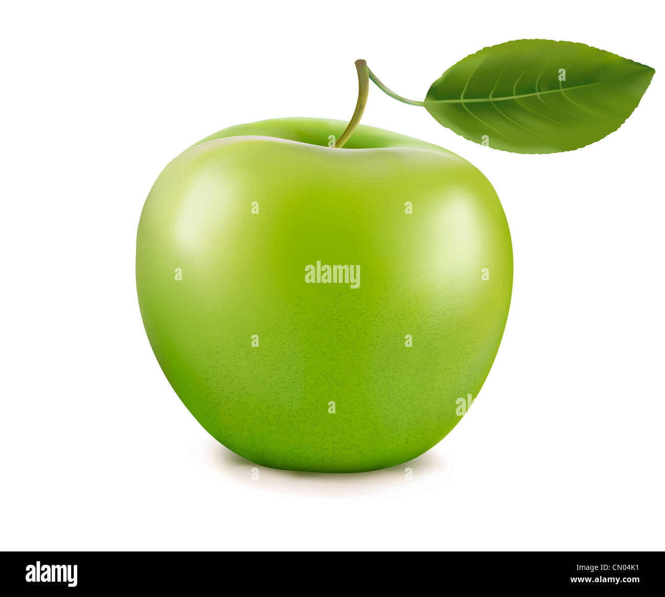 Apple with leaf Stock Photo - Alamy