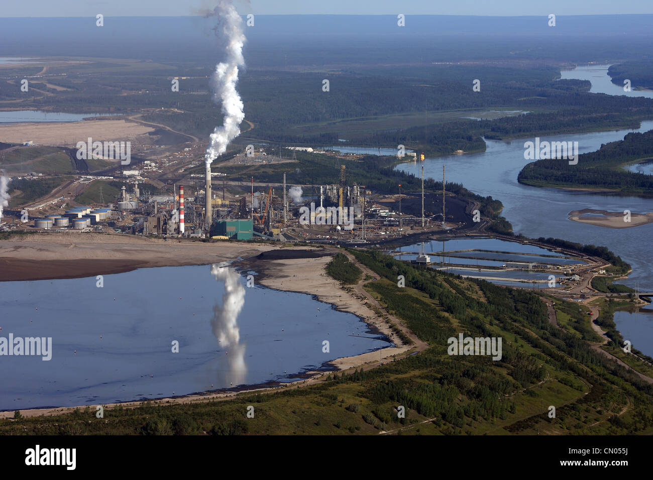 Fort McMurray, Alberta. The Suncor upgrader facility at the company's ...