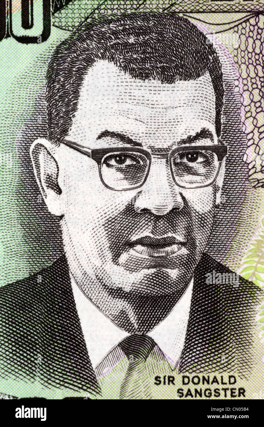 Donald Sangster (1911-1967) on 100 Dollars 2007 Banknote from Jamaica ...