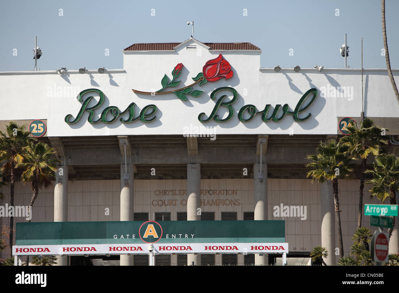 PASADENA, CA - MARCH 26, 2012 - A wide view of the Rose Bowl stadium on ...