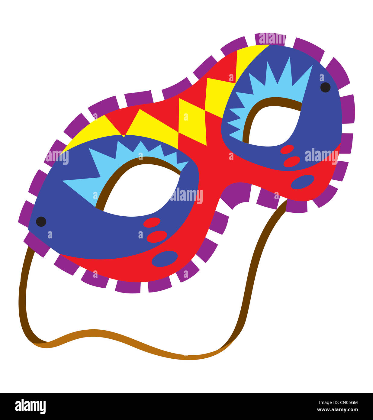 A mardi gras mask, illustrated with striking colors and shapes Stock ...