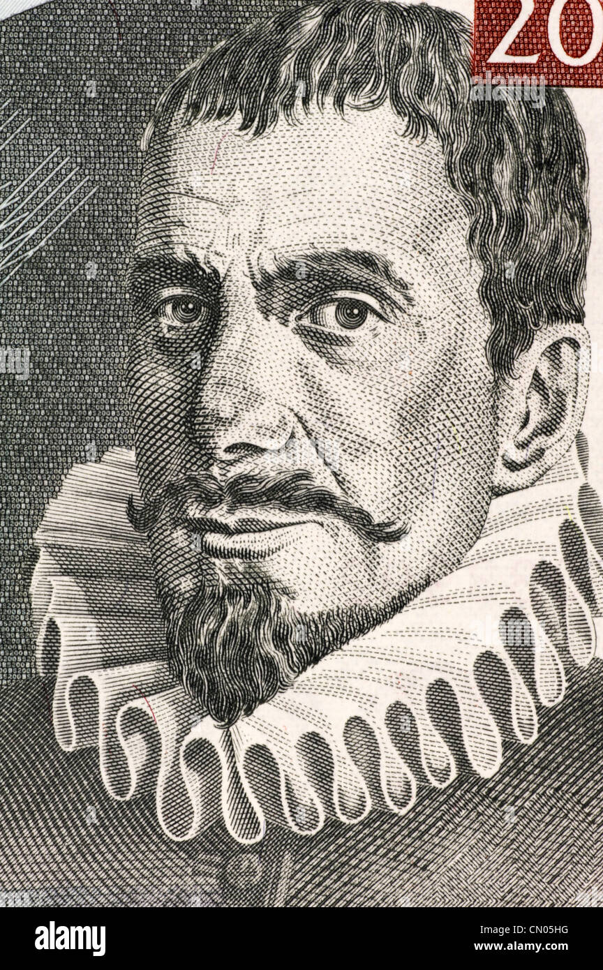 Jacobus Gallus (1550-1591) on 200 Tolarjev 2004 Banknote from Slovenia ...