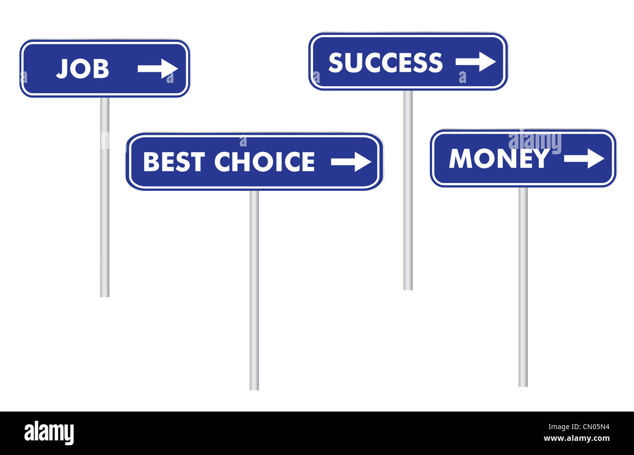 set of four road signs illustration Stock Photo - Alamy