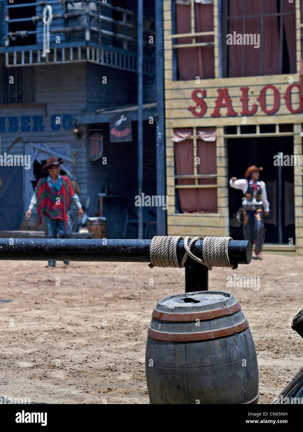 Actors on set at a Wild West cowboy show Stock Photo - Alamy