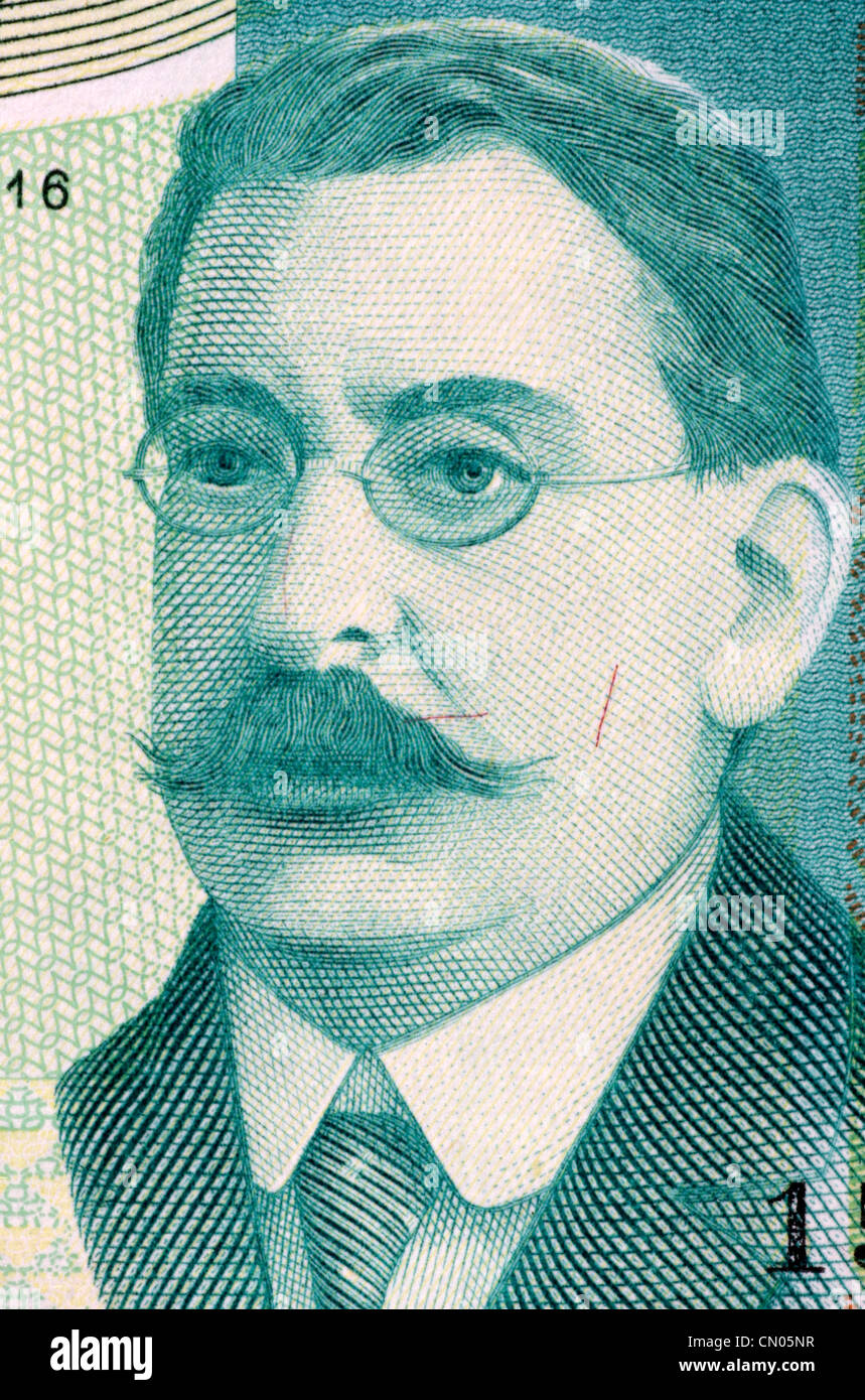 Jose Enrique Rodo (1871-1917) on 200 Nuevos Pesos 1986 Banknote from ...
