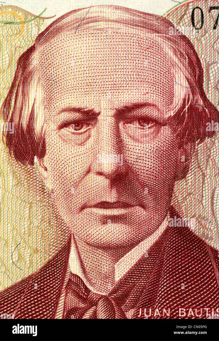 Juan Bautista Alberdi (1810-1884) on 5000 Pesos 1984 Banknote from ...