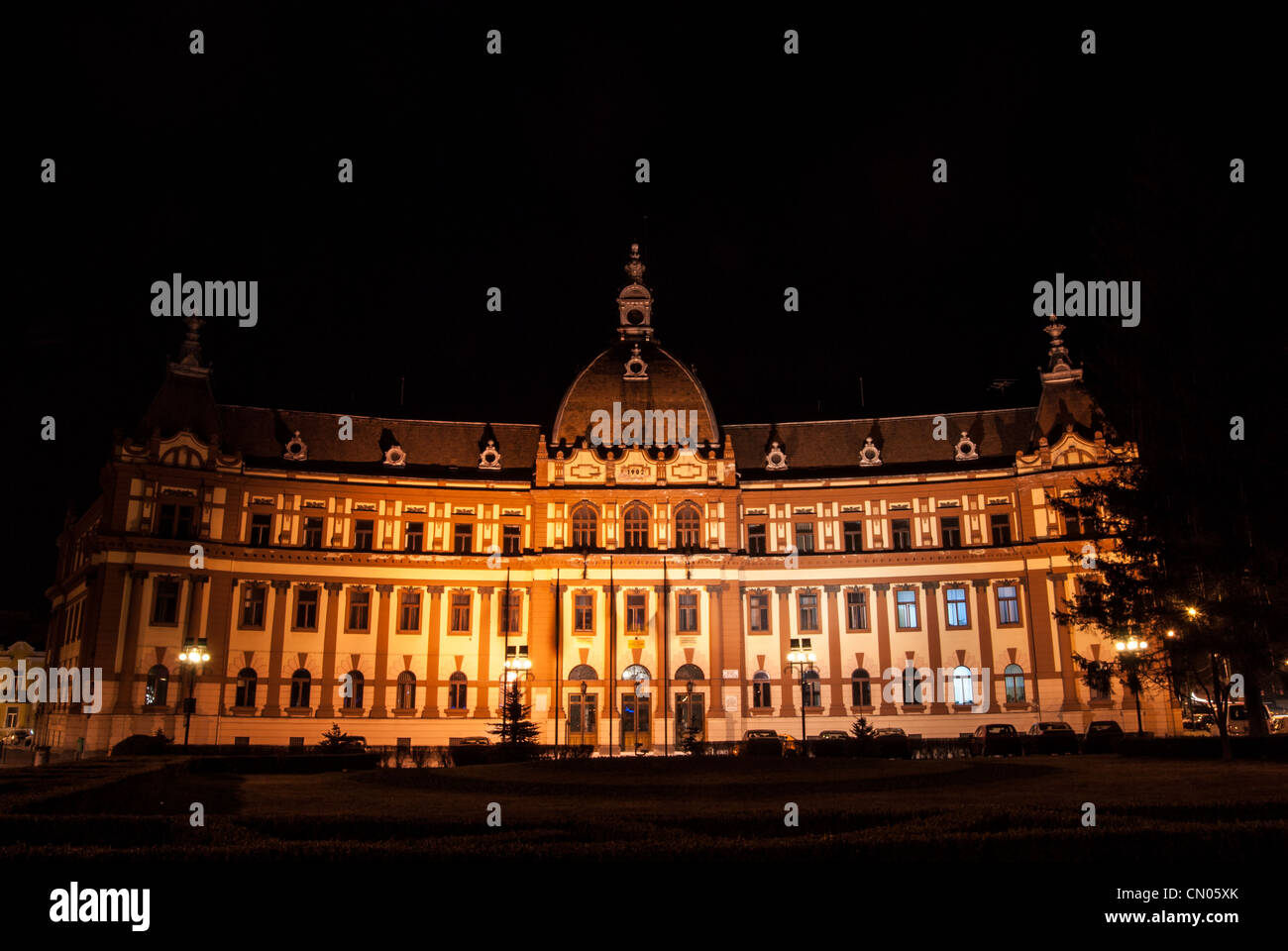 Brasov's City Hall durring night Stock Photo - Alamy