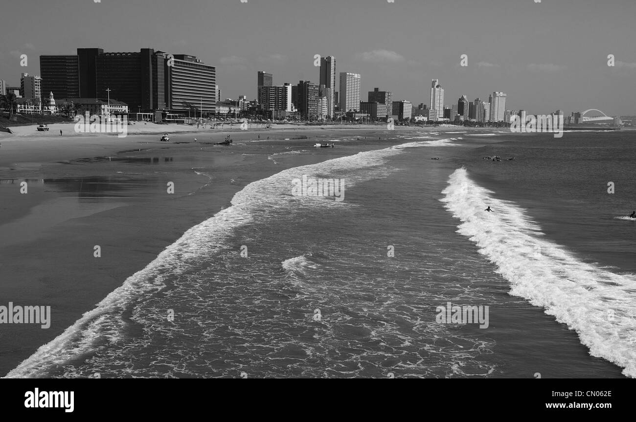 Durban beach front from the pier opposite uShaka Marine World Stock ...