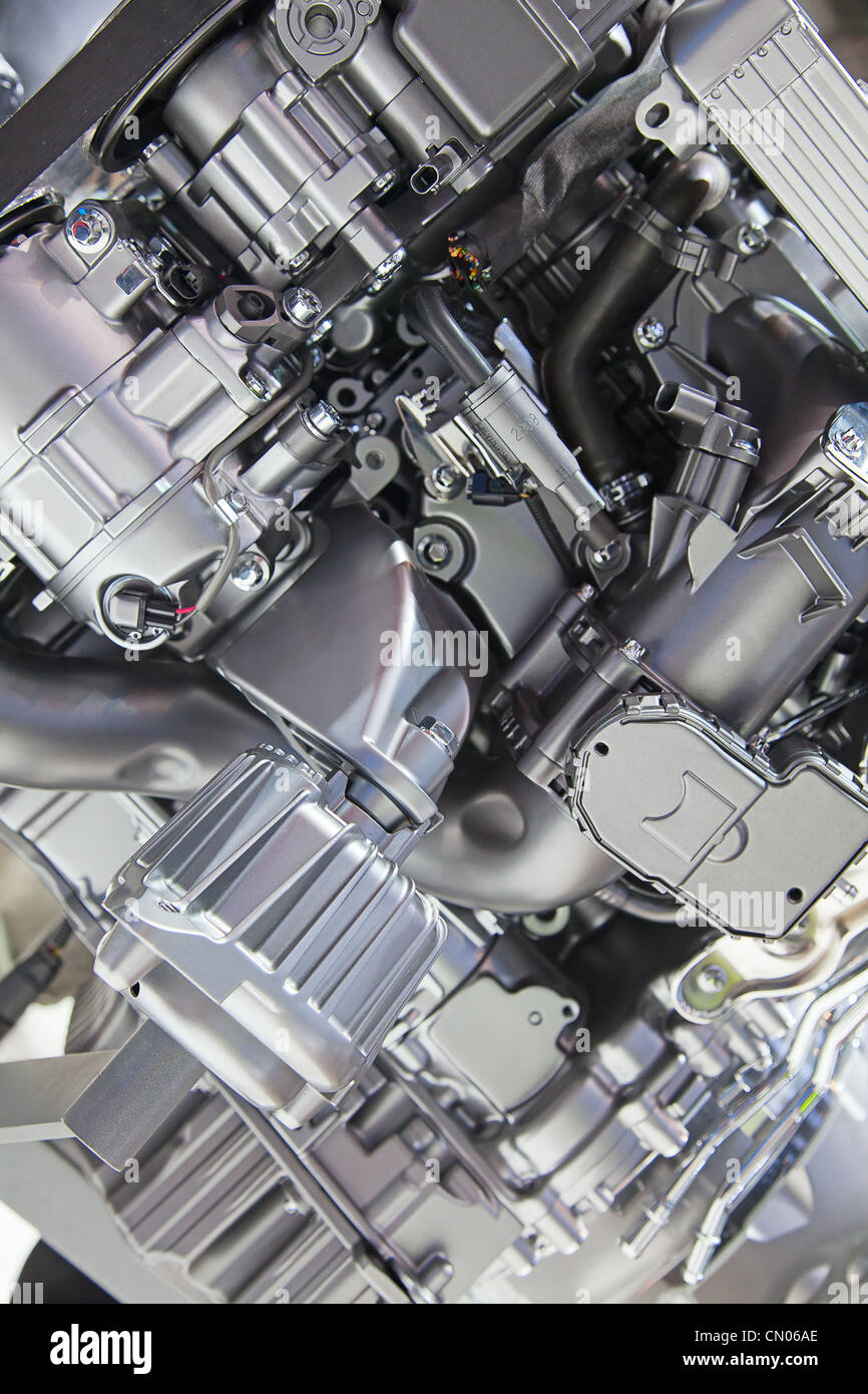 Shiny engine of the modern car Stock Photo - Alamy