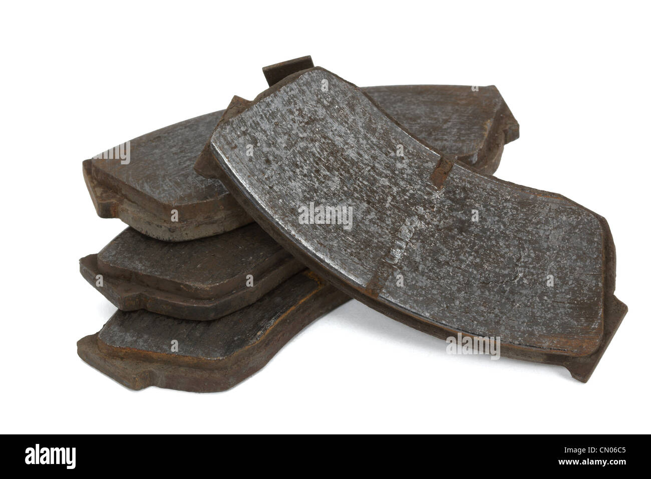 Old brake pads disk brake, isolated on a white background Stock Photo ...