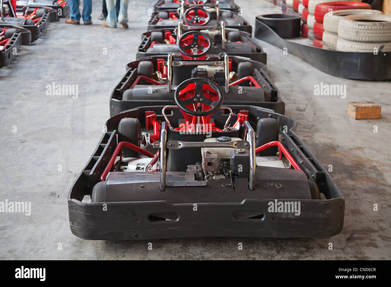 Indoor go-cart ready to start Stock Photo - Alamy