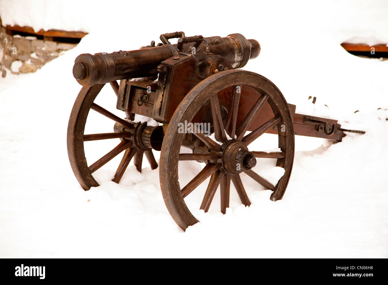 Gun on the snow Stock Photo - Alamy