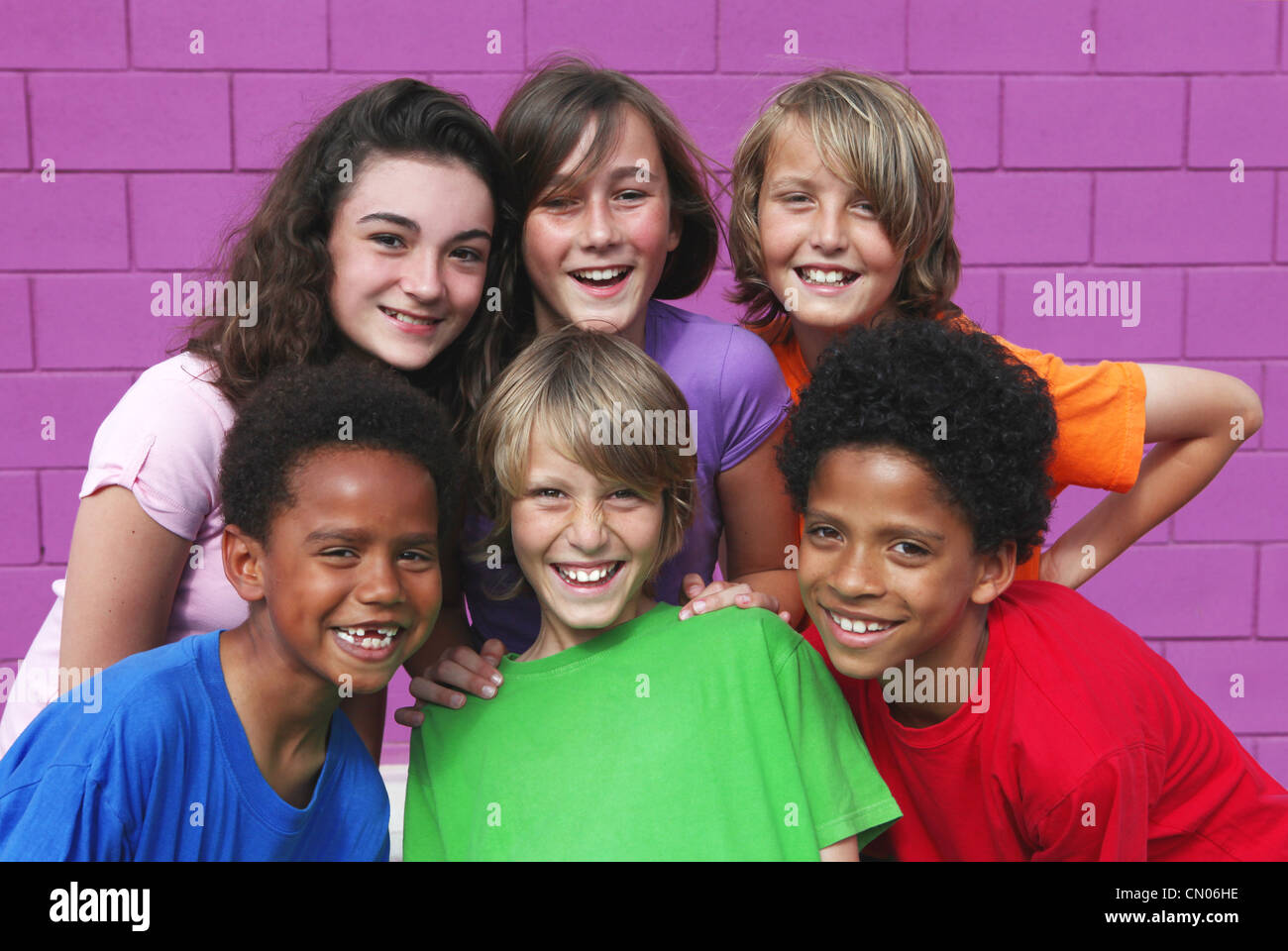 diverse mixed race group of kids Stock Photo - Alamy