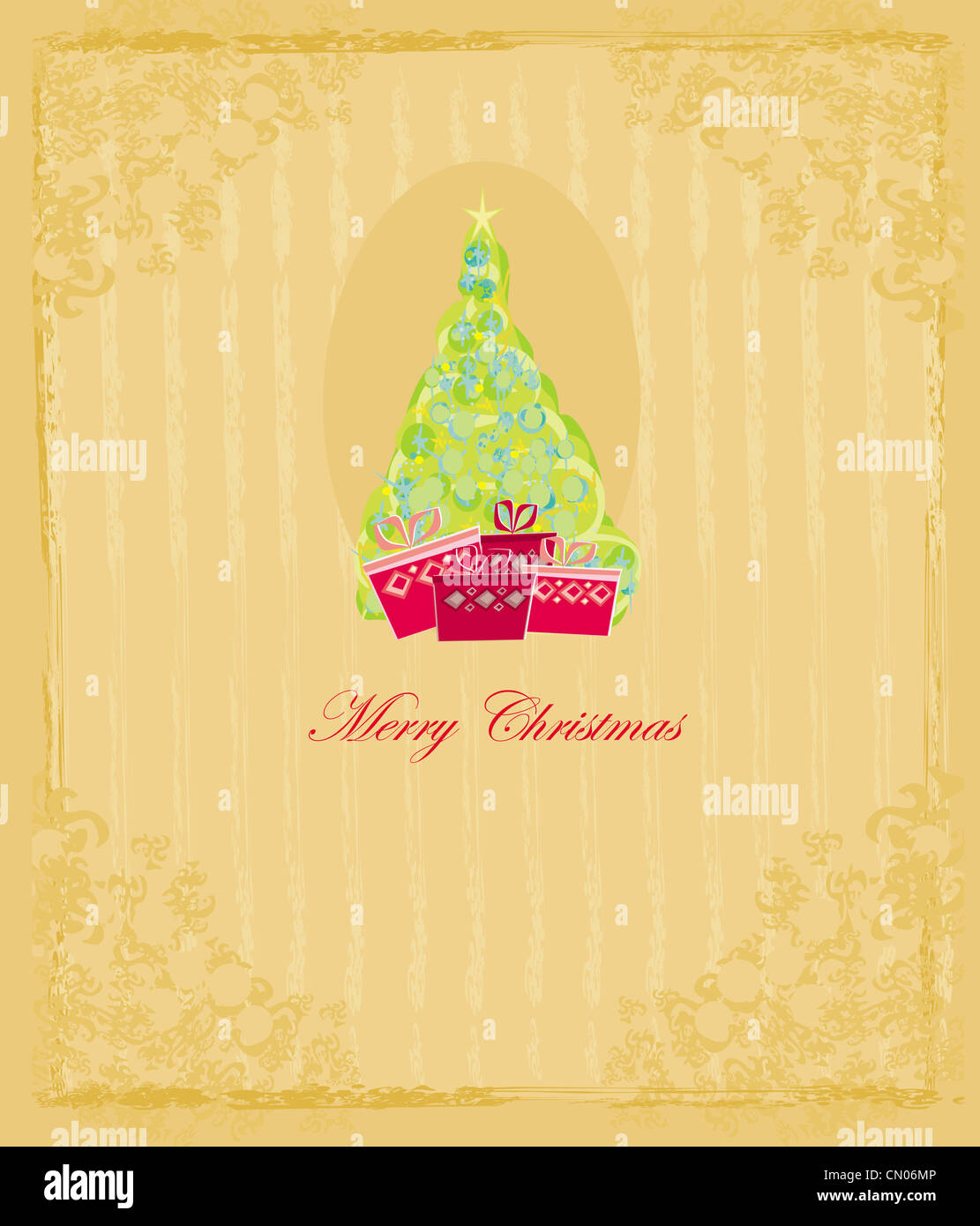 Abstract christmas tree card Stock Photo - Alamy