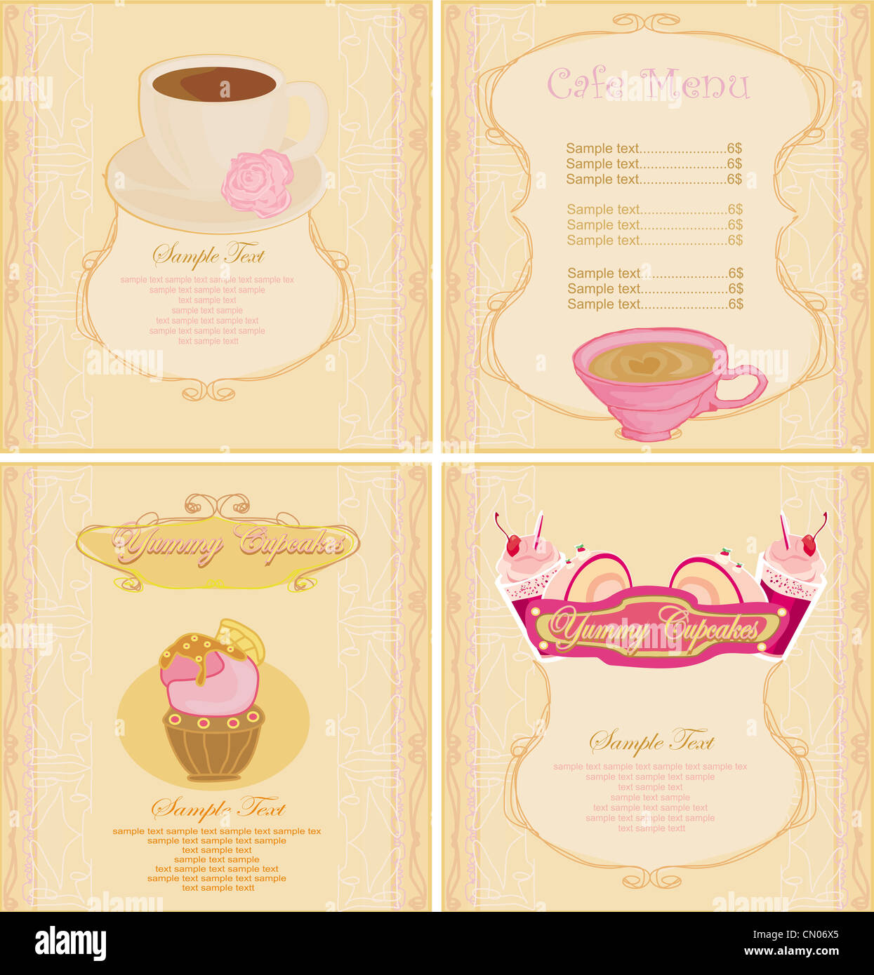 menu coffee shop set Stock Photo - Alamy