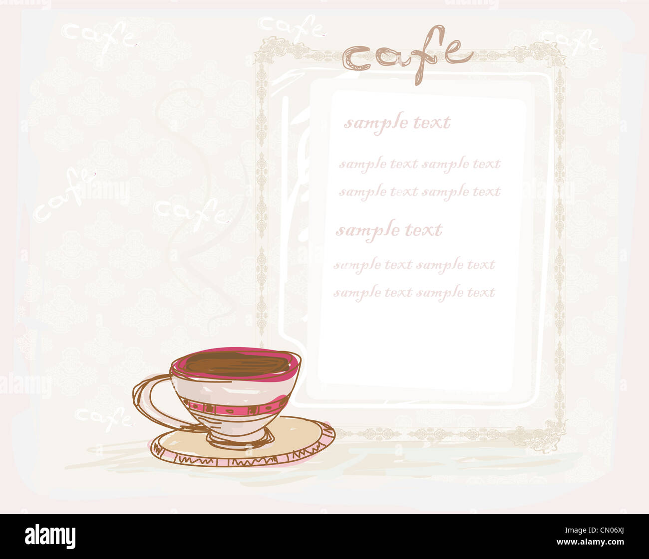 Coffee background menu Stock Photo - Alamy
