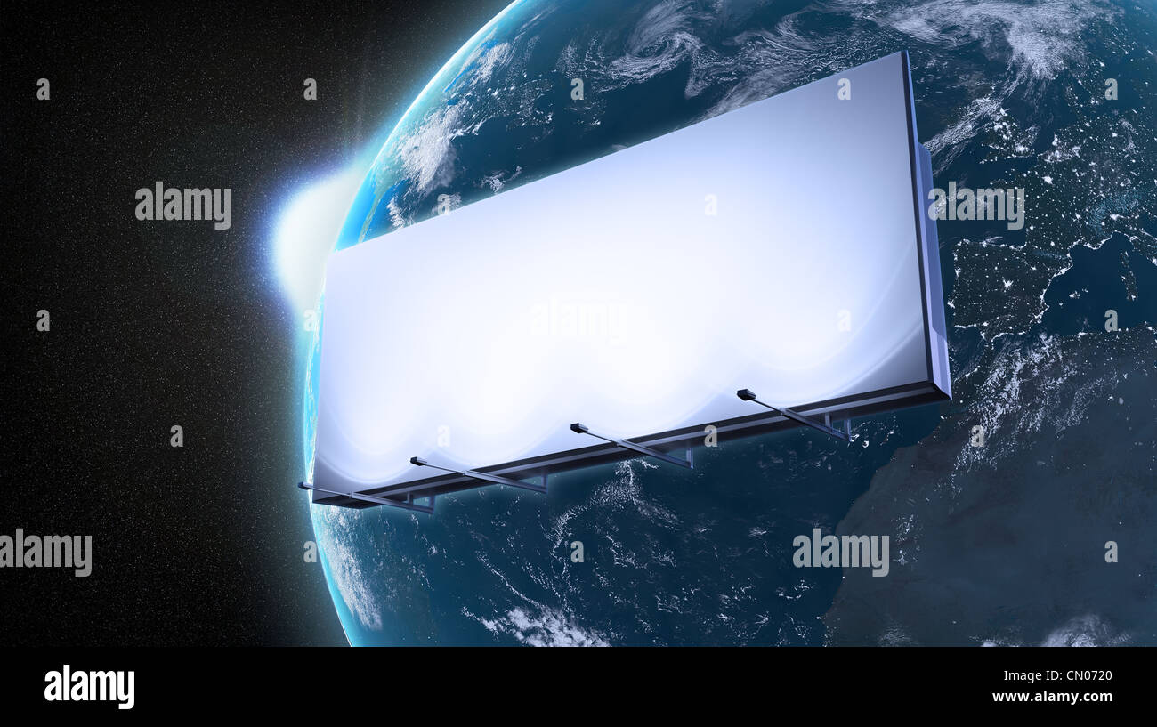 Marketing ad billboard orbiting Earth Stock Photo - Alamy