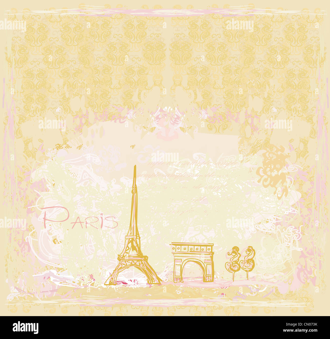 vintage retro Eiffel in Paris card Stock Photo - Alamy