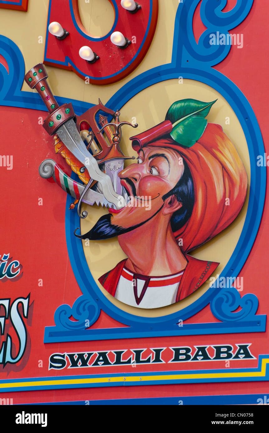 Sword-swallower Swalli Baba, circus poster Stock Photo - Alamy