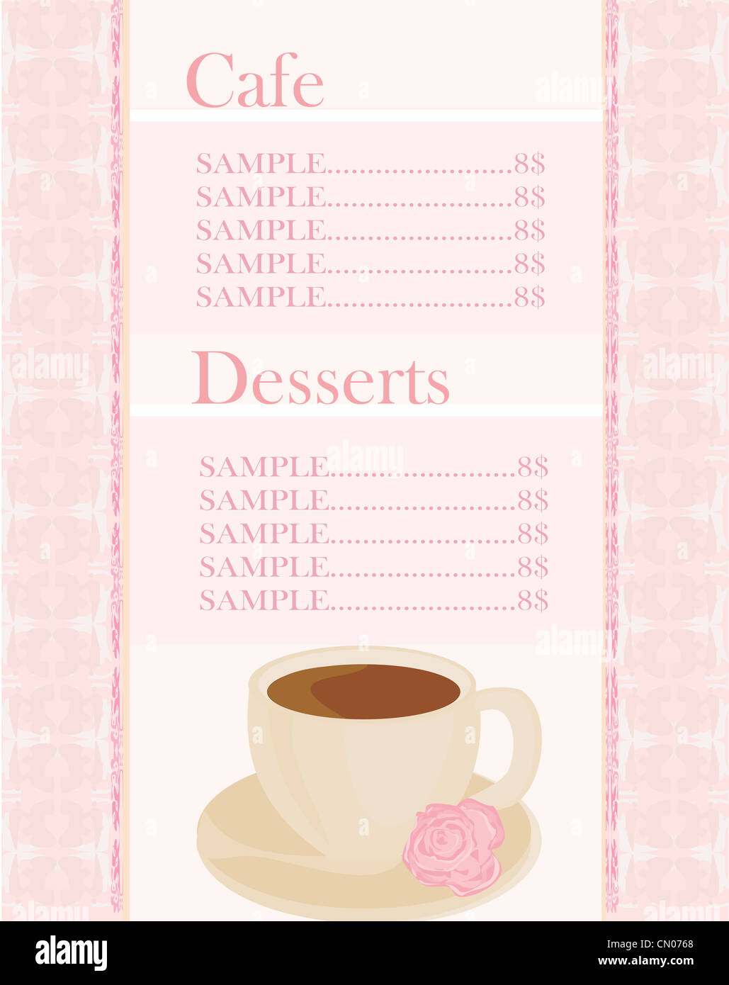 menu coffee shop Stock Photo - Alamy