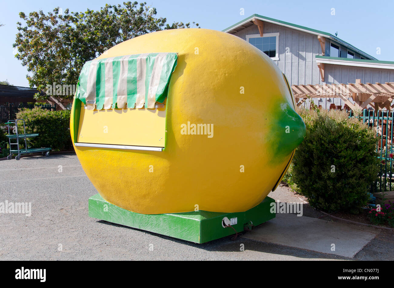 A store in lemon shape Stock Photo - Alamy