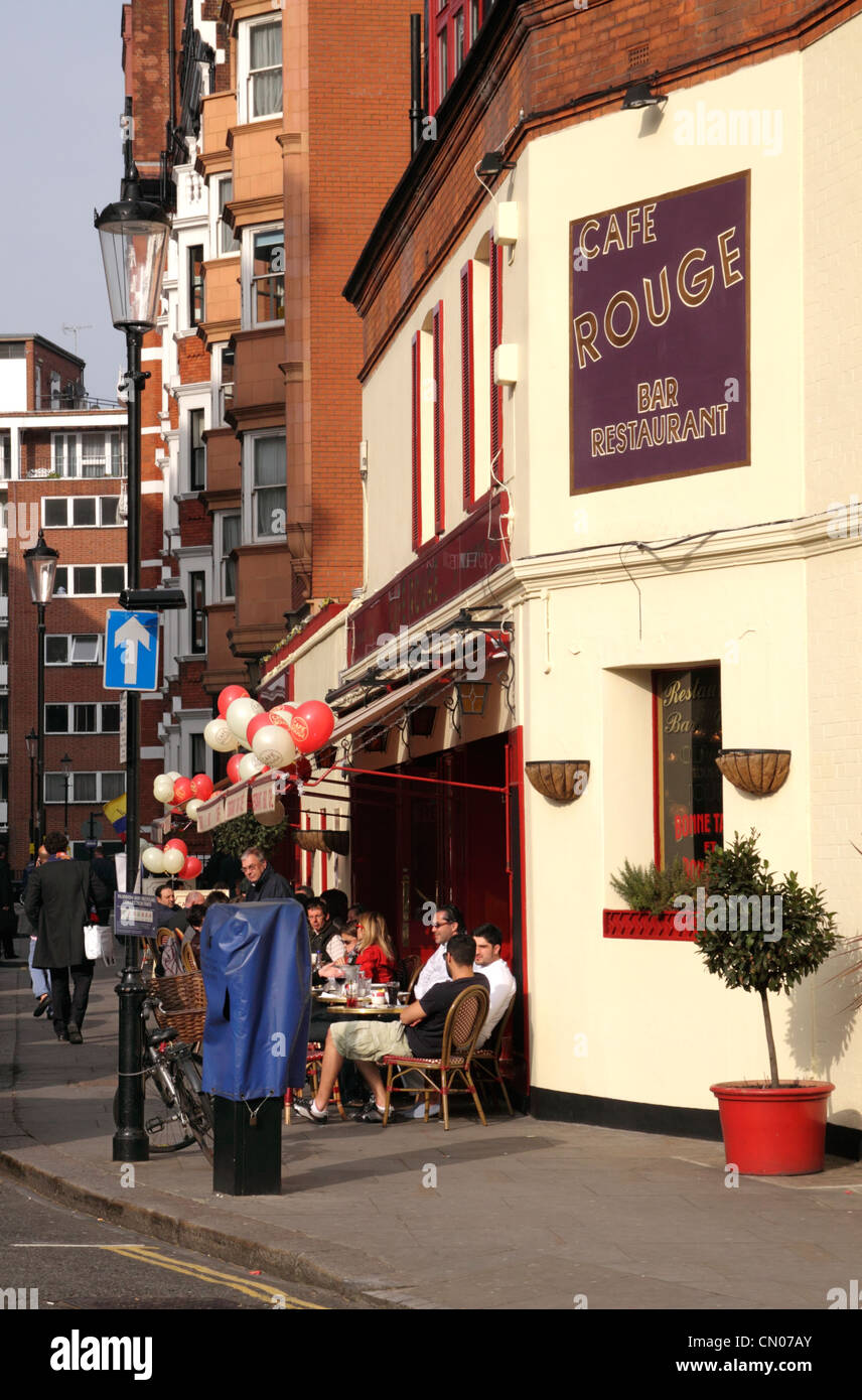 Cafe Rouge opposite Harrods store Knightsbridge London Stock Photo - Alamy