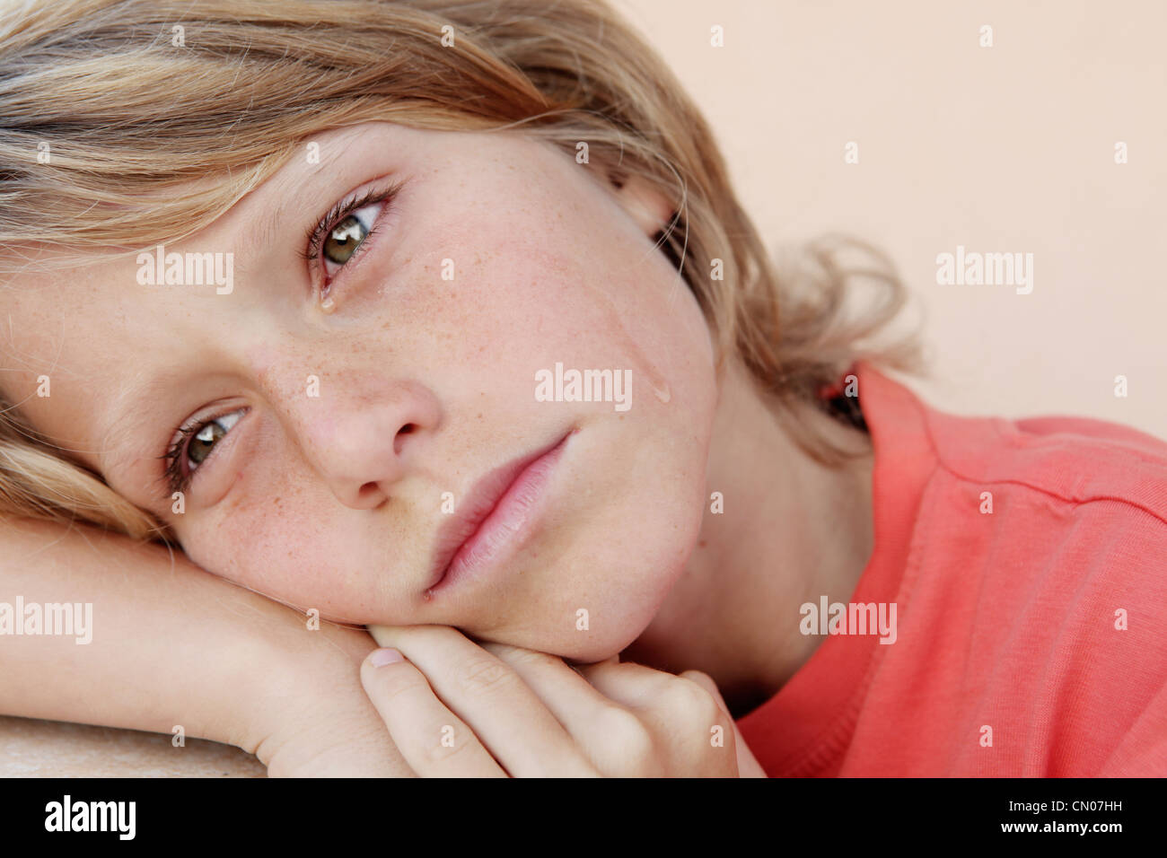 sad unhappy child crying tears Stock Photo - Alamy
