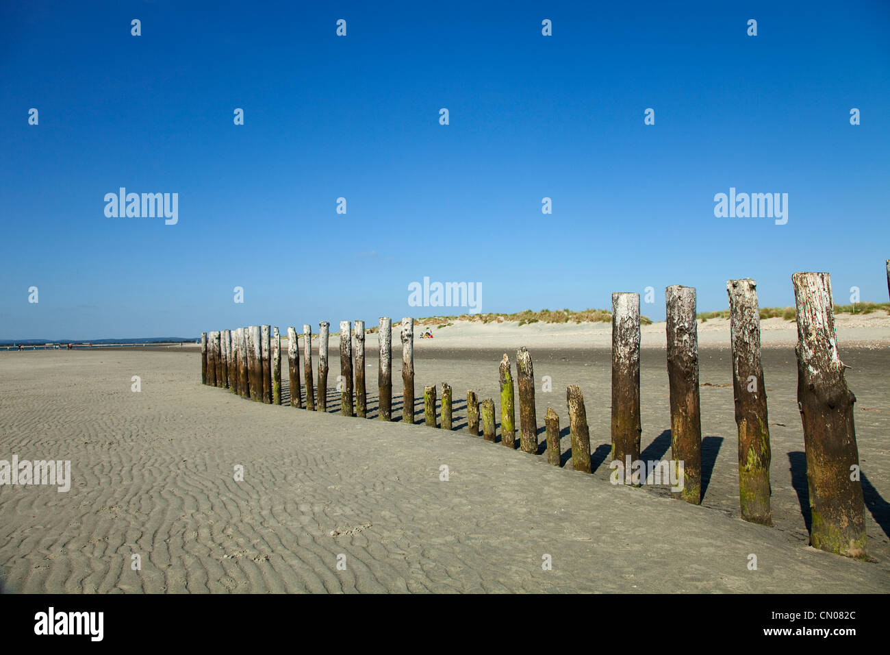 England; West Sussex; Chichester; West Witterings; East Head, Wooden ...