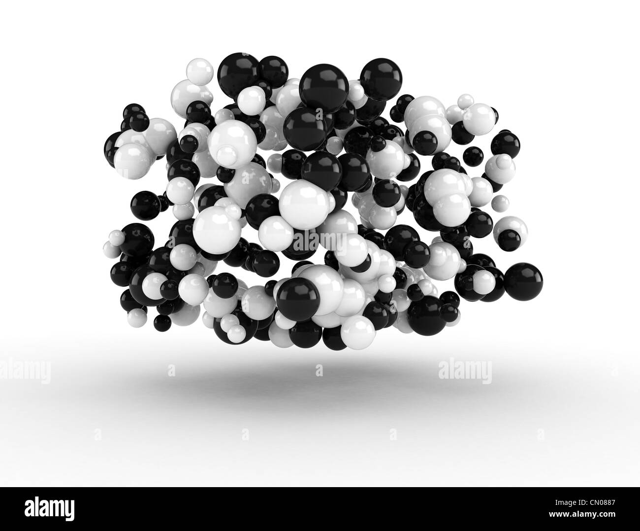 Cluster of black and white spheres Stock Photo - Alamy