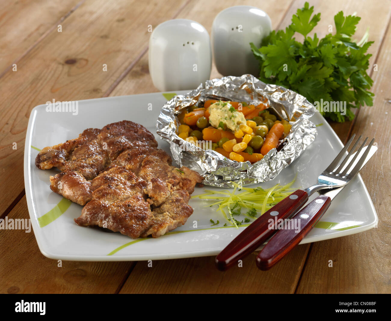 vegetable packs with spicy butter Stock Photo - Alamy