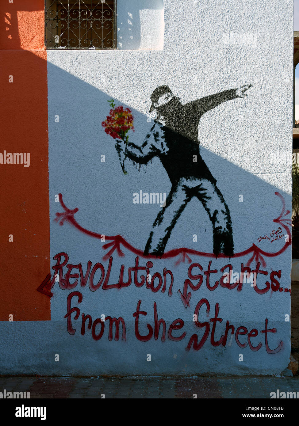 Arab spring "Revolution starts from the street", Feriana Tunisia Stock ...