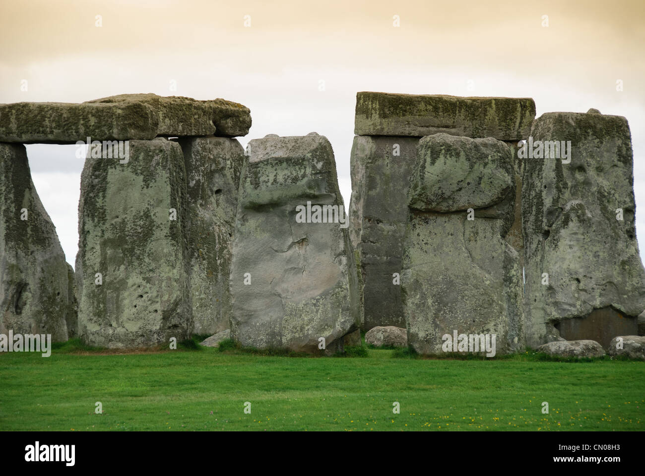 view of the archaeological site of Stonehenge in Cornwall Stock Photo ...