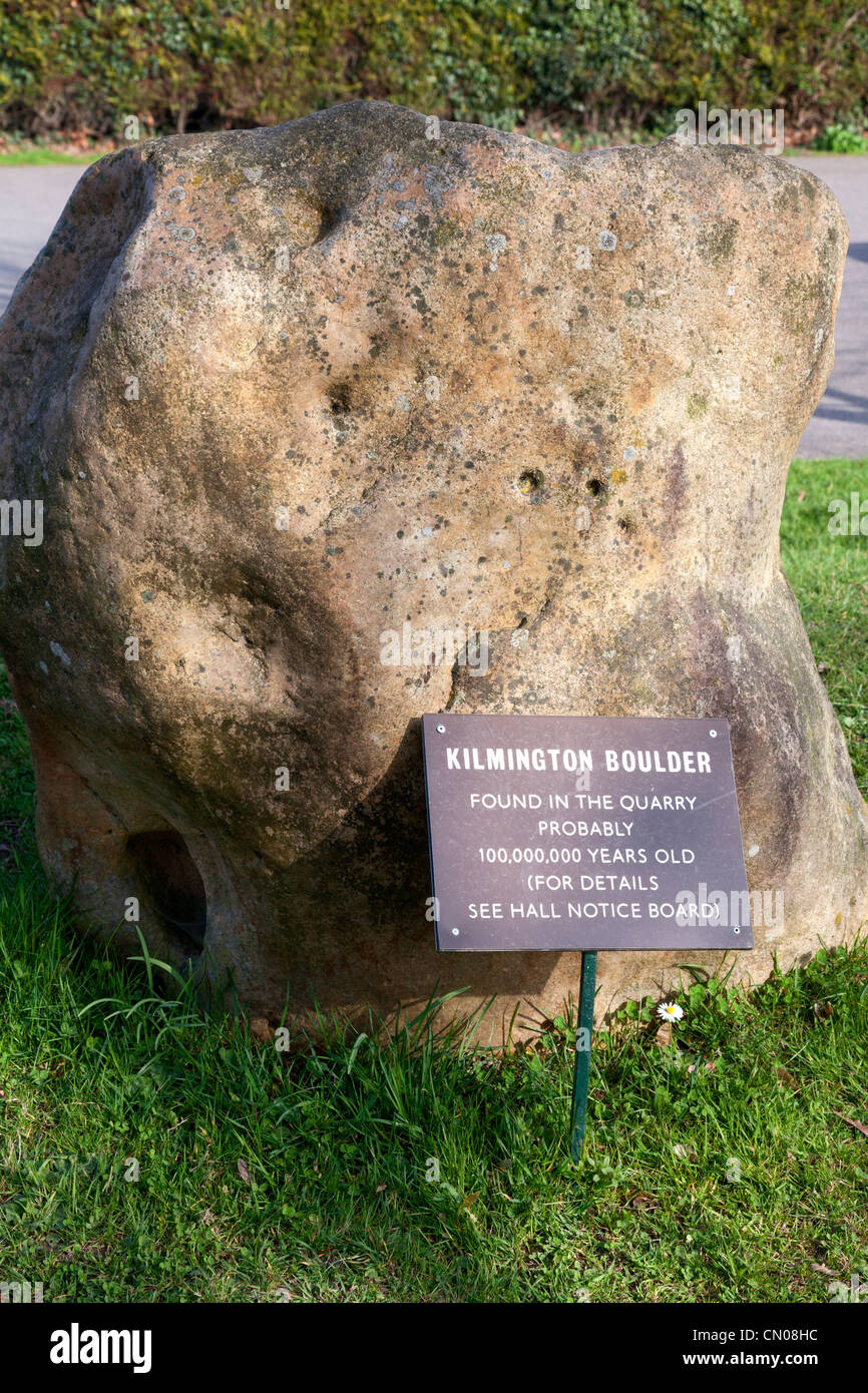The Kilmington Boulder (100 million years old), Kilmington, Devon Stock ...