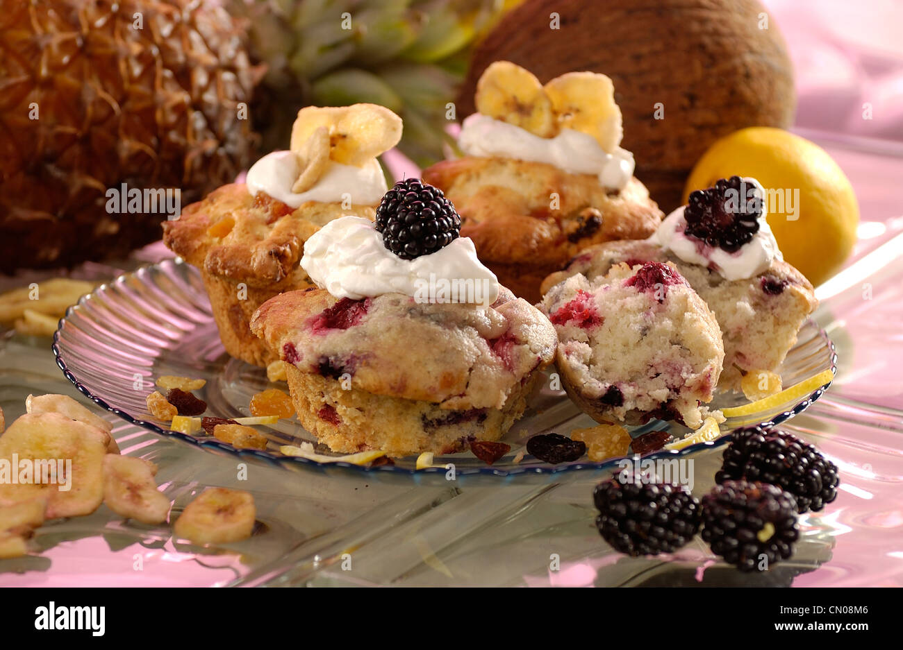 exotic muffin wit fruits Stock Photo - Alamy