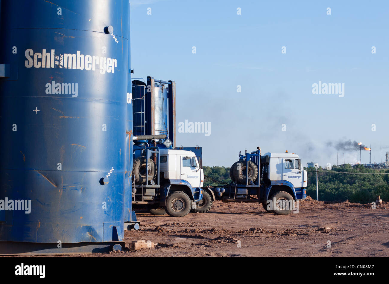 Schlumberger installation on a drilling site in Russia Stock Photo - Alamy