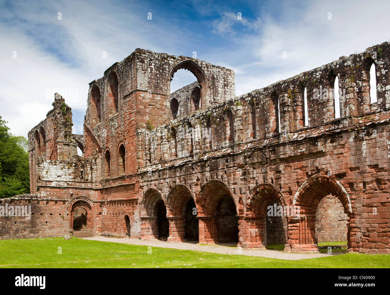 UK, Cumbria, Barrow in Furness, Furness Abbey, ruins of former ...