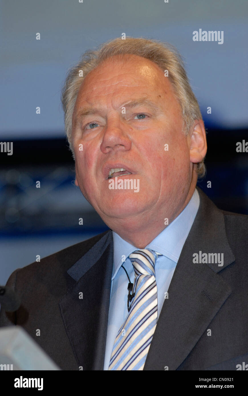 Newsreader Peter Sissons addresses the Protelos symposium at National ...