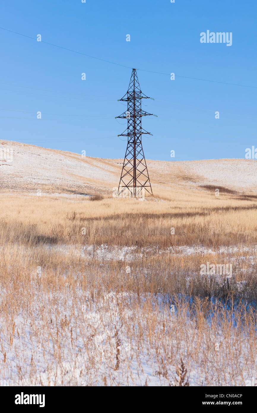 Power lines in winter hi-res stock photography and images - Alamy