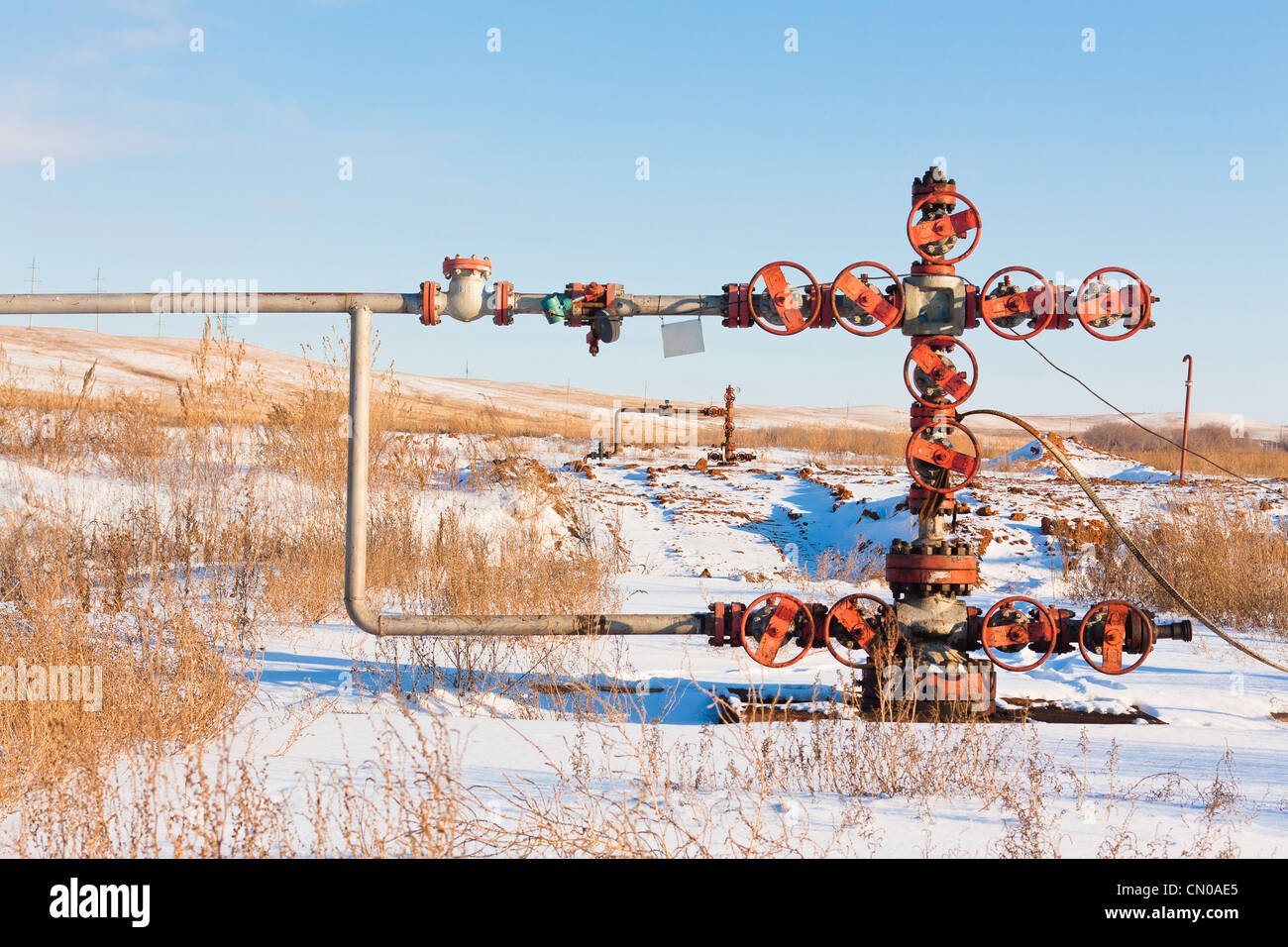 Oil wellhead in the oil field Orenburg region, Russia Stock Photo - Alamy
